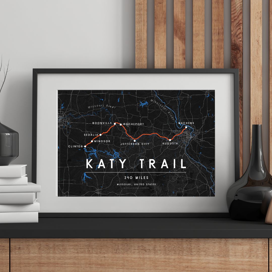 Katy Trail (MKT) Map Poster – MyTrail.Run